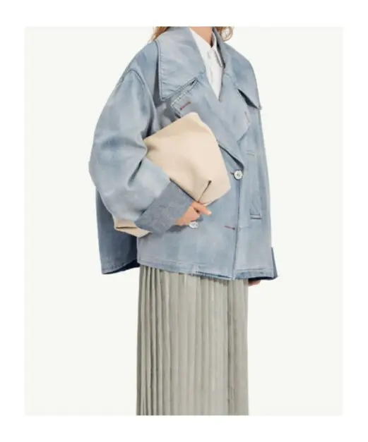 MAISON MARGIELA Denim Double-breasted Jacket - Light Blue