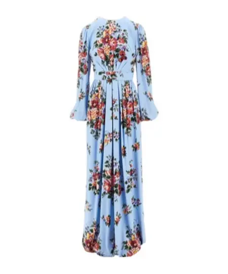 Dolce & Gabbana Flower Bouquet-printed Charmeuse Dress