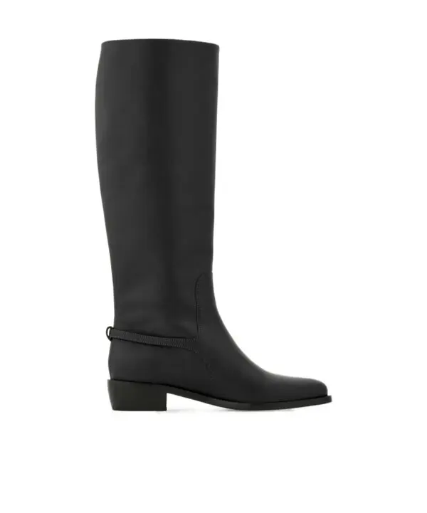 FERRAGAMO Knee High F Buckle Boots