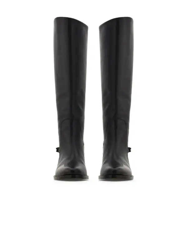 FERRAGAMO Knee High F Buckle Boots