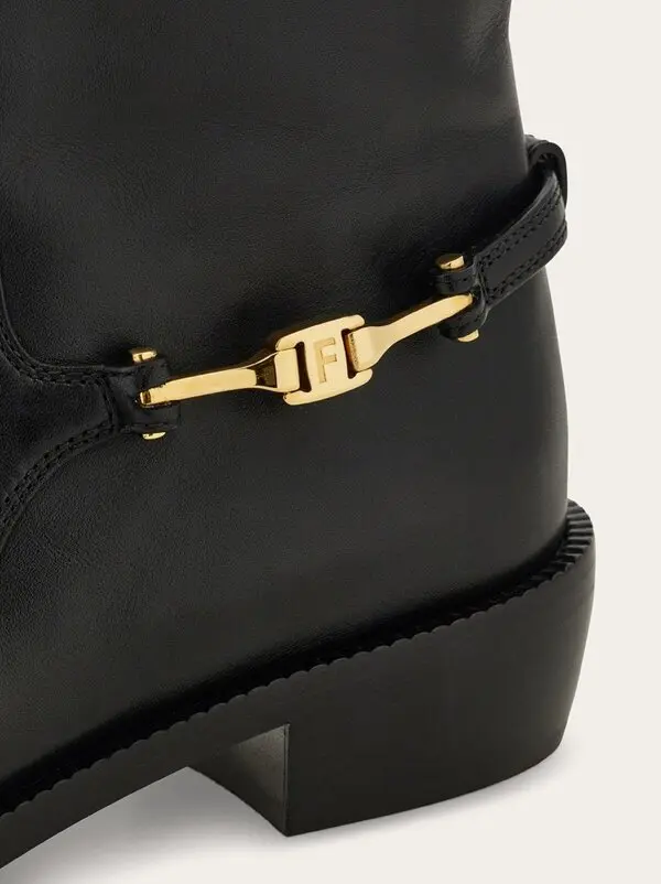 FERRAGAMO Knee High F Buckle Boots