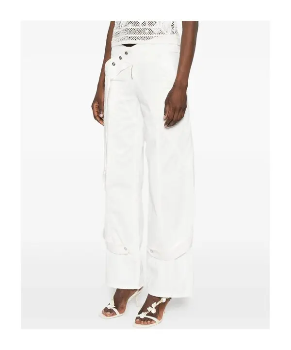 Blumarine Wide Leg Pants With Asymmetrical Waist