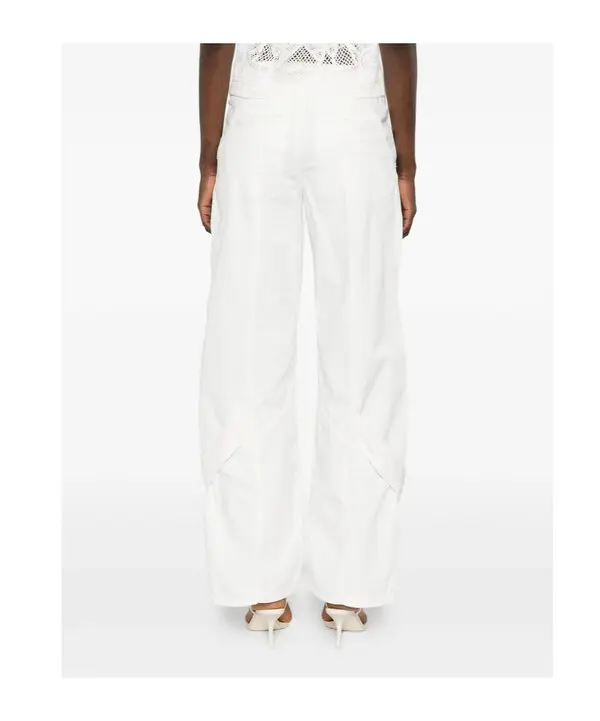 Blumarine Wide Leg Pants With Asymmetrical Waist