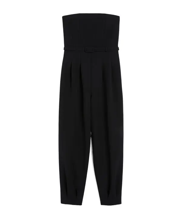 Max Mara Strapless Jumpsuit With Belted Waist - Black