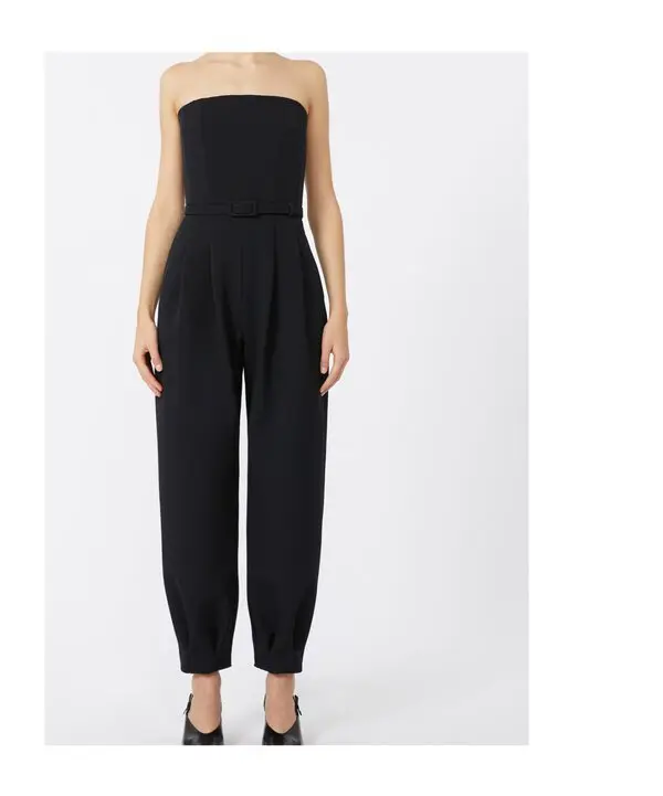 Max Mara Strapless Jumpsuit With Belted Waist