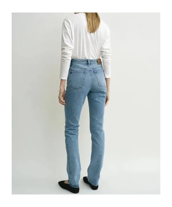 TOTEME Logo-patch High Waist Jeans - Blue