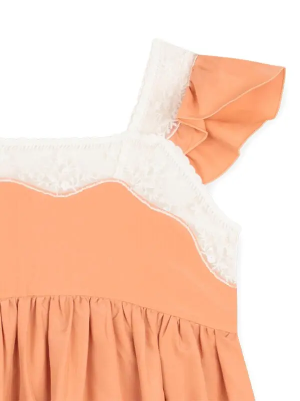Chloé Ruffled Lace-detail Dress - Pink