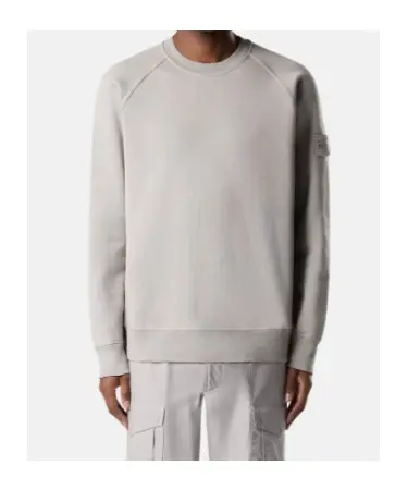 Stone Island Crewneck Sweatshirt With Logo Patch - Taupe
