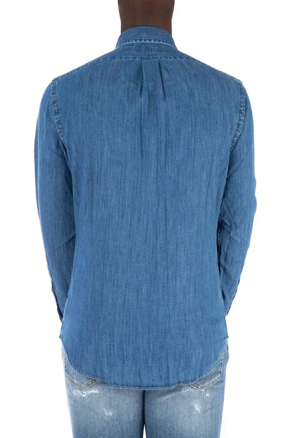 Ralph Lauren Polo Logo Embroidered Denim Shirt