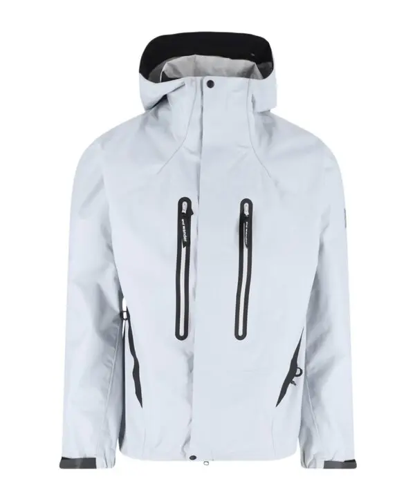 AND WANDER Hooded Zip Performance Jacket - White