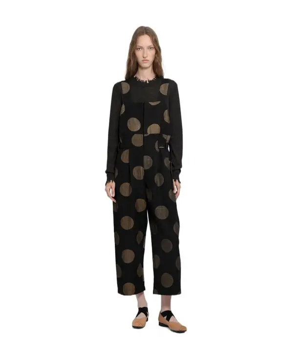 UMA WANG Polka Dot Patterned Jumpsuit - Black