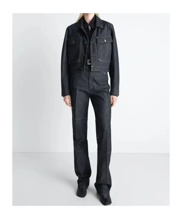 LEMAIRE Cropped Blouson With Rivet Detailing - Slate