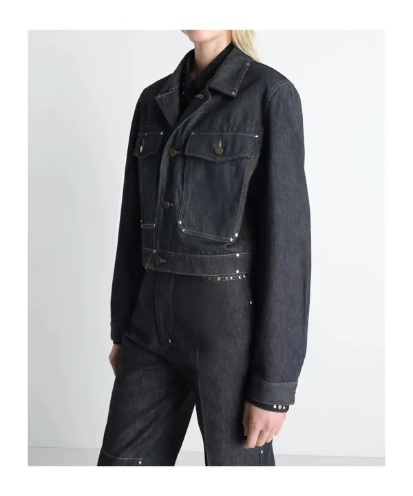 LEMAIRE Cropped Blouson With Rivet Detailing - Slate