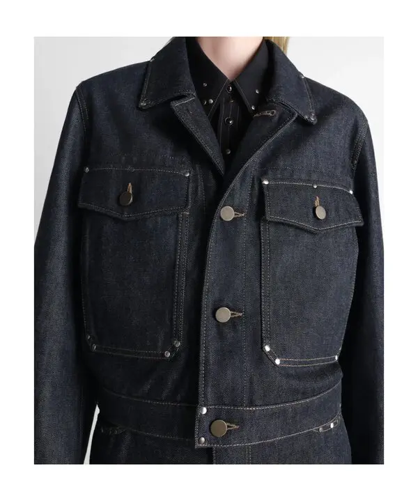 LEMAIRE Cropped Blouson With Rivet Detailing - Slate