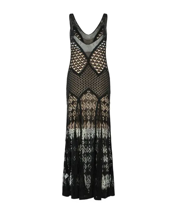 Blumarine Patterned V-neck Maxi Dress