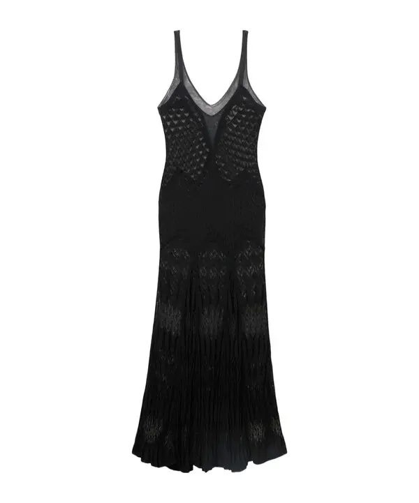 Blumarine Patterned V-neck Maxi Dress
