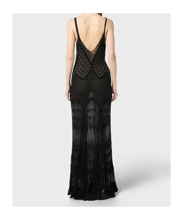 Blumarine Patterned V-neck Maxi Dress
