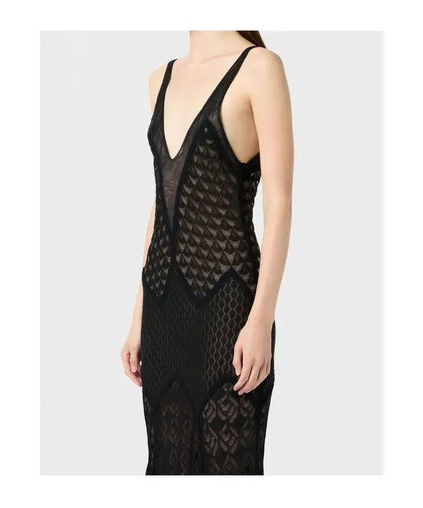 Blumarine Patterned V-neck Maxi Dress