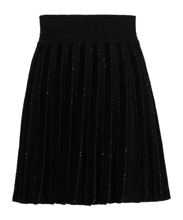 Balmain Shimmering Sequined Flared Skirt