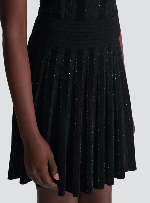Balmain Shimmering Sequined Flared Skirt