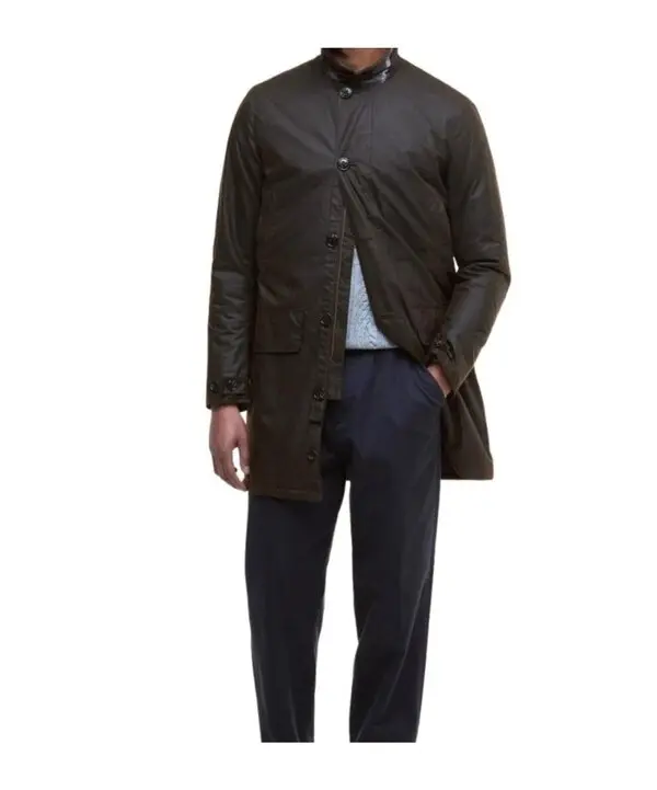 Barbour Cotton Buttoned Coat With Flap Pockets - Black