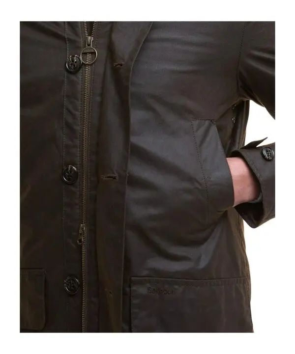 Barbour Cotton Buttoned Coat With Flap Pockets - Black