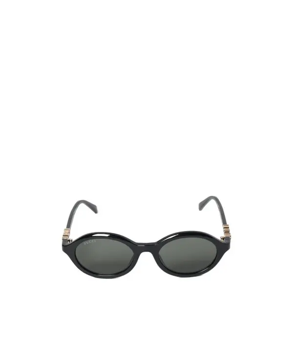 Gucci Oval Logo Detail Sunglasses - Black