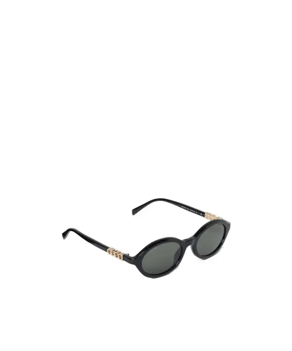 Gucci Oval Logo Detail Sunglasses - Black