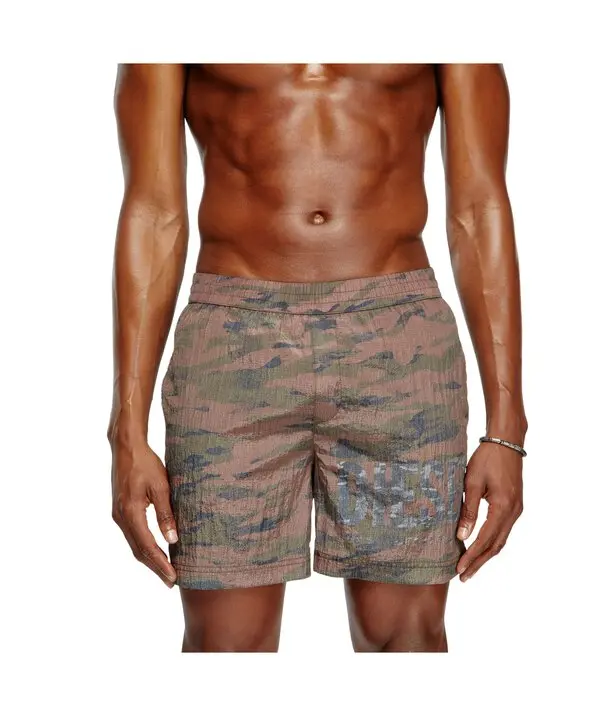 DIESEL® Camouflage Swim Shorts - Brown