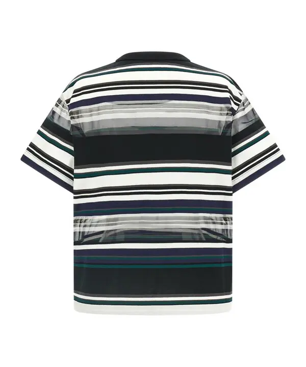 Sacai Striped Sheer Panel Crewneck T-shirt - No