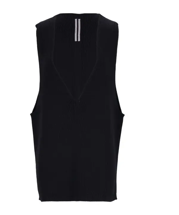 Rick Owens V-neck Knitted Vest - Black
