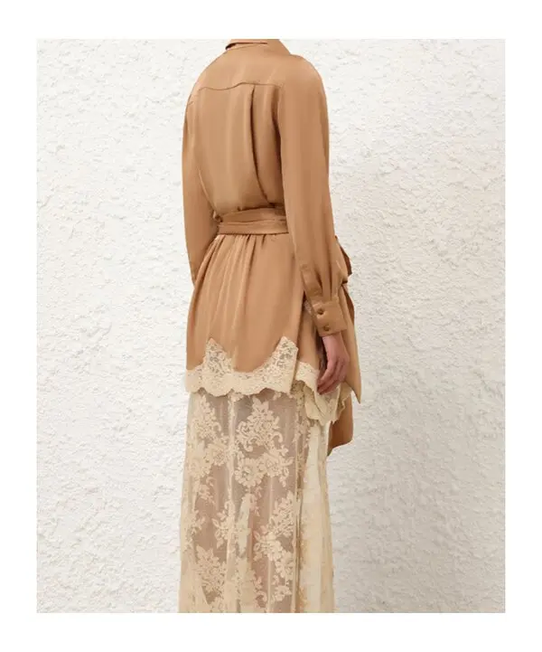 Zimmermann Hypnotic Satin Shirt - Biscuit