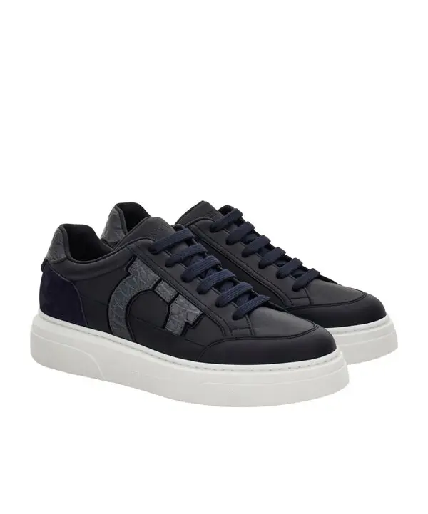 FERRAGAMO Low-top Sneaker With Gancini Detail