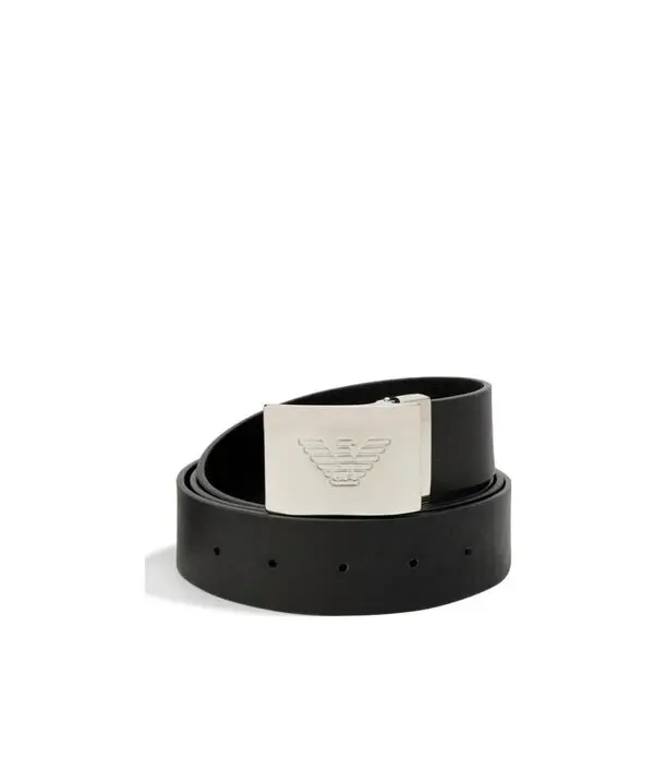 Emporio Armani Logo Engraved Belt - Black