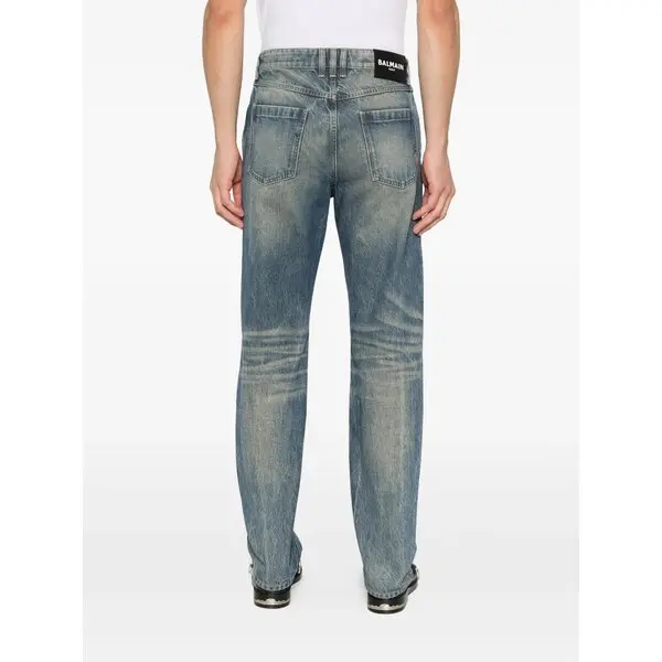 Balmain Logo Patch Jeans
