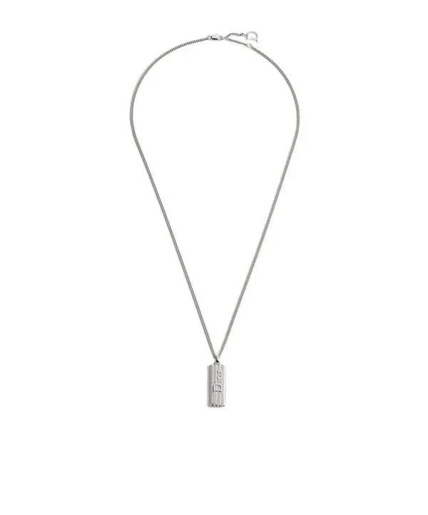 Dior Guilloché Plate Pendant Necklace - Silver
