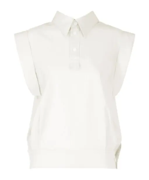 Issey Miyake Sleeveless Shirt With Button Detailing - White
