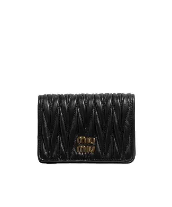 Miu Miu Logo-lettering Wallet - Black