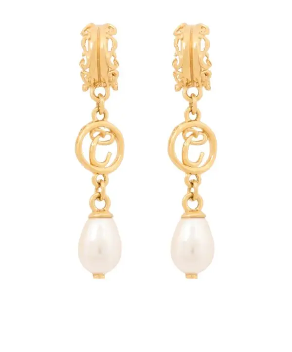 Chloé Pearl Dangle Earrings - Gold And Pearl Colors