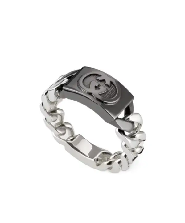 Gucci Interlocking G Band Ring In Sterling Silver