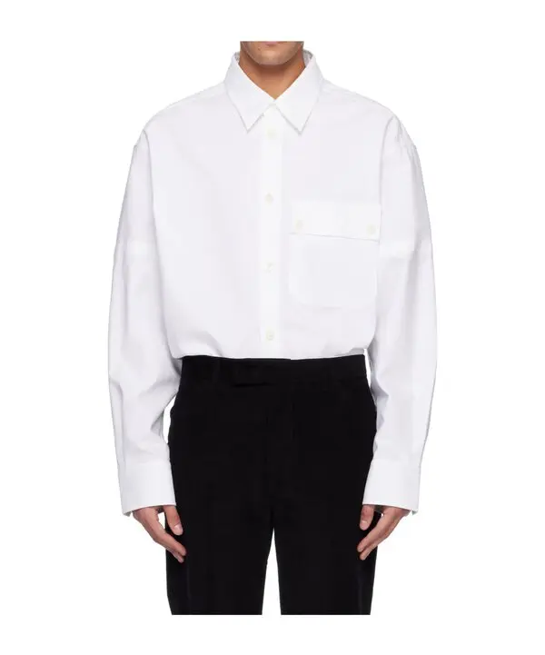 Thom Browne Opique Double Needle Armband Oversized Collar Shirt
