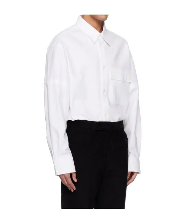 Thom Browne Opique Double Needle Armband Oversized Collar Shirt