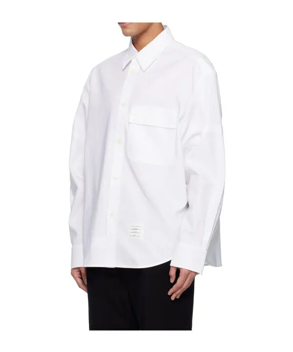 Thom Browne Opique Double Needle Armband Oversized Collar Shirt