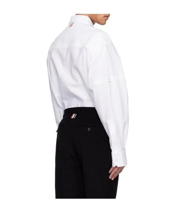Thom Browne Opique Double Needle Armband Oversized Collar Shirt