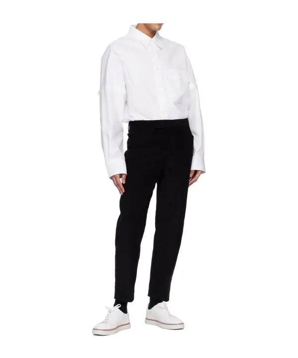 Thom Browne Opique Double Needle Armband Oversized Collar Shirt