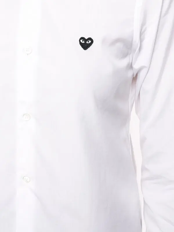 Play Comme Des Garcon Embroidered Logo Shirt