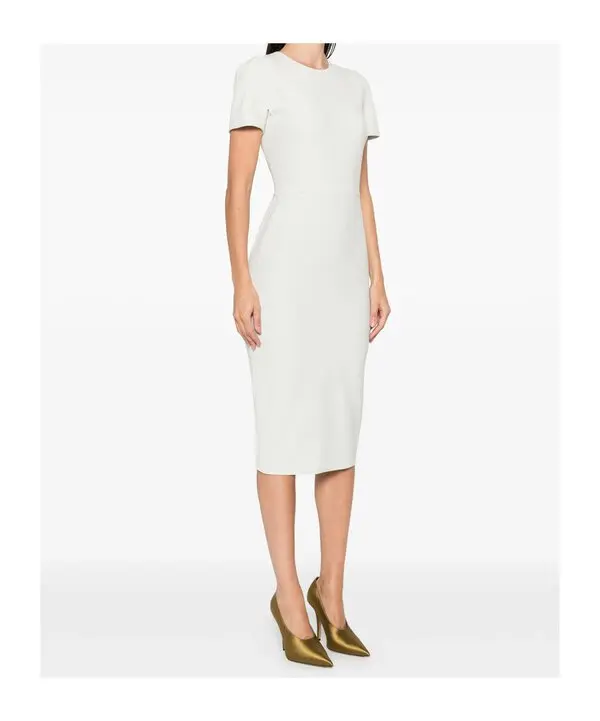 Victoria Beckham Short-sleeve Midi Dress - White