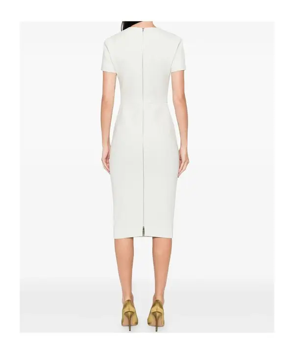 Victoria Beckham Short-sleeve Midi Dress - White