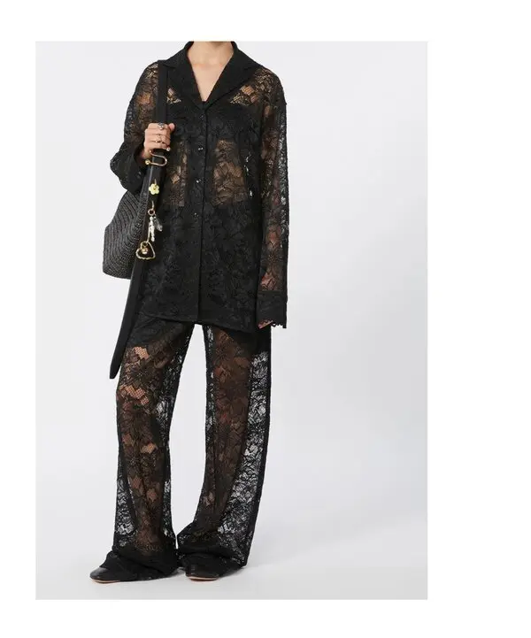 Sportmax Afoso Straight Leg Lace Trousers