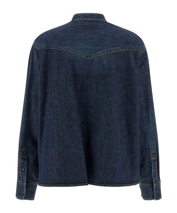 Sacai Denim-panelled V-neck Cardigan